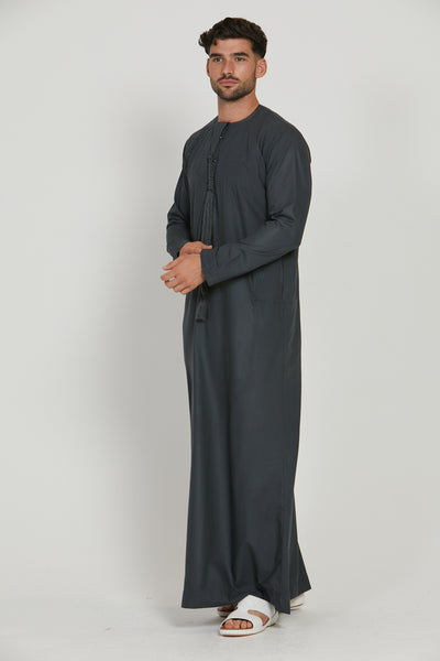 Men's Dark Shadow Emirati Thobe In Slim & Standard Fit – AbayaButh