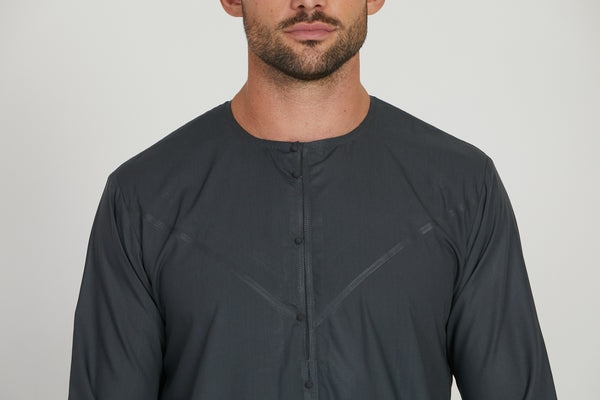 Men's Dark Shadow Emirati Thobe In Slim & Standard Fit – AbayaButh