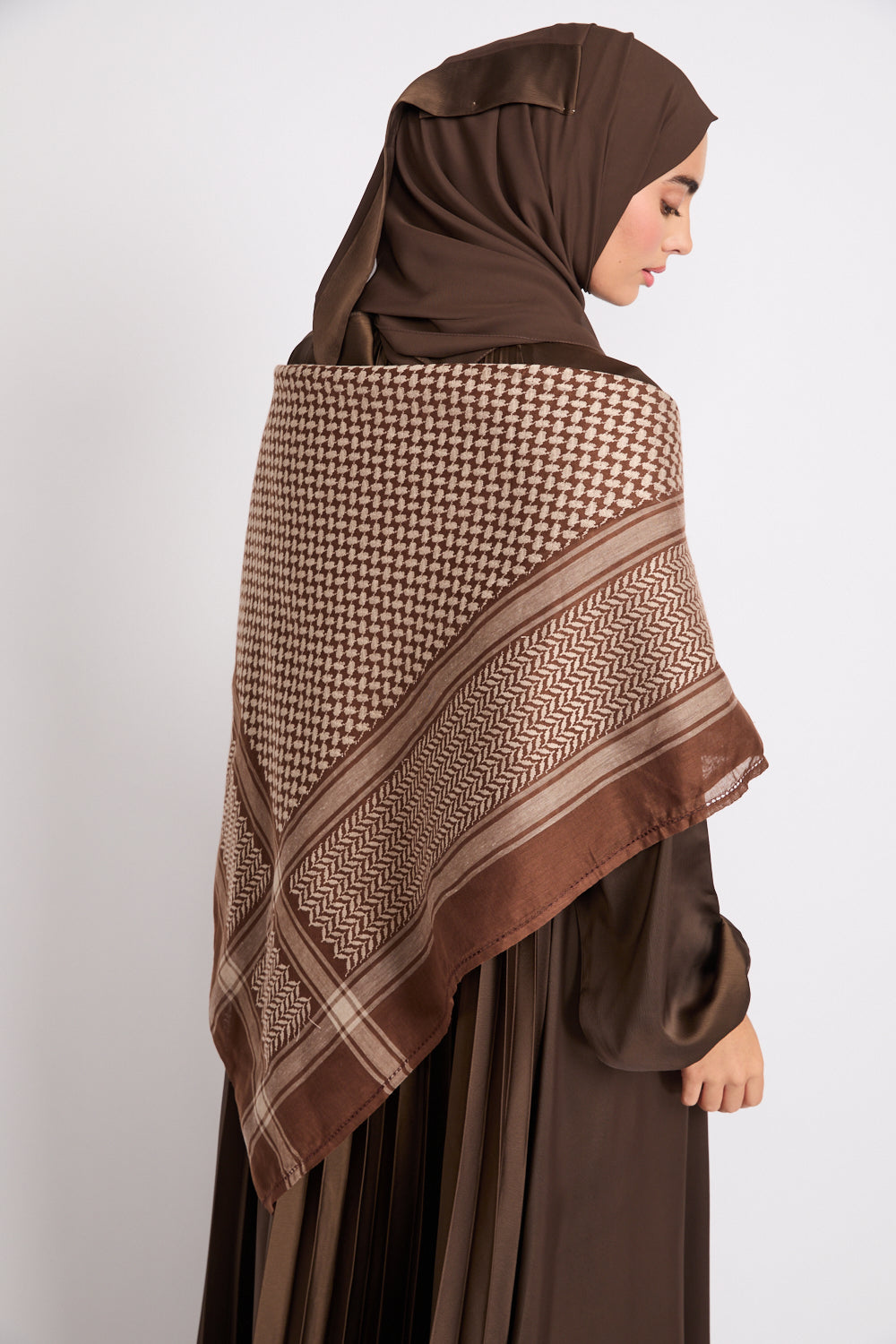 Keffiyeh Scarf - Cappuccino – AbayaButh