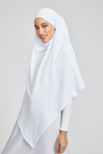 Two Layer Khimar - White – AbayaButh