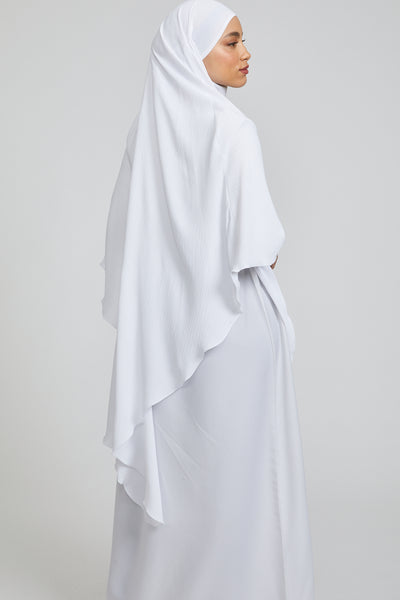 One Layer Khimar - White – AbayaButh