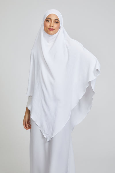 One Layer Khimar - White – AbayaButh
