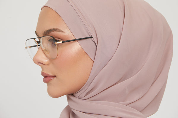 Dusty Mink Instant Hijab - Ready-to-Wear Chiffon Hijab – AbayaButh