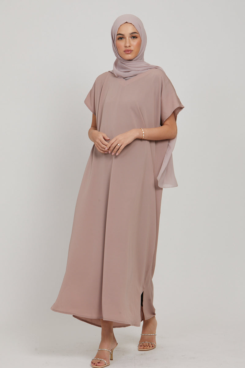 Malted Caramel Abaya Slip Dress - Nidha Inner Slip Dress