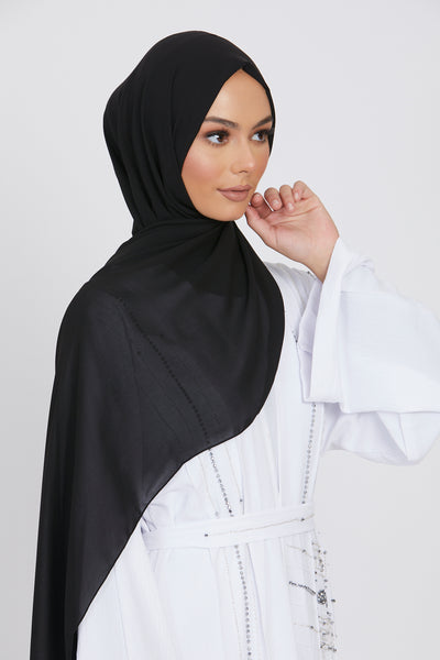 MAXI Luxury Georgette Hijab - Black – AbayaButh